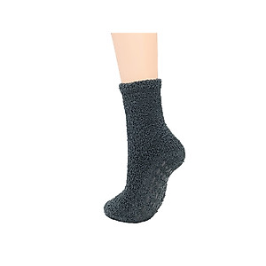 Century Star Non Slip Fuzzy Socks With Grips For Men Warm Cozy Socks Fluffy Socks Athletic Socks For Christmas 3 Pairs Coffee Navy Black(Non-Slip) One Size