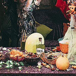 Triumpeek Halloween Party Supplies, Set of 3 Halloween Plastic Trick Treat Bowls, Candy bowl Holder Halloween Spider Web Bowl for Day of The Dead in Orange, Purple and Black