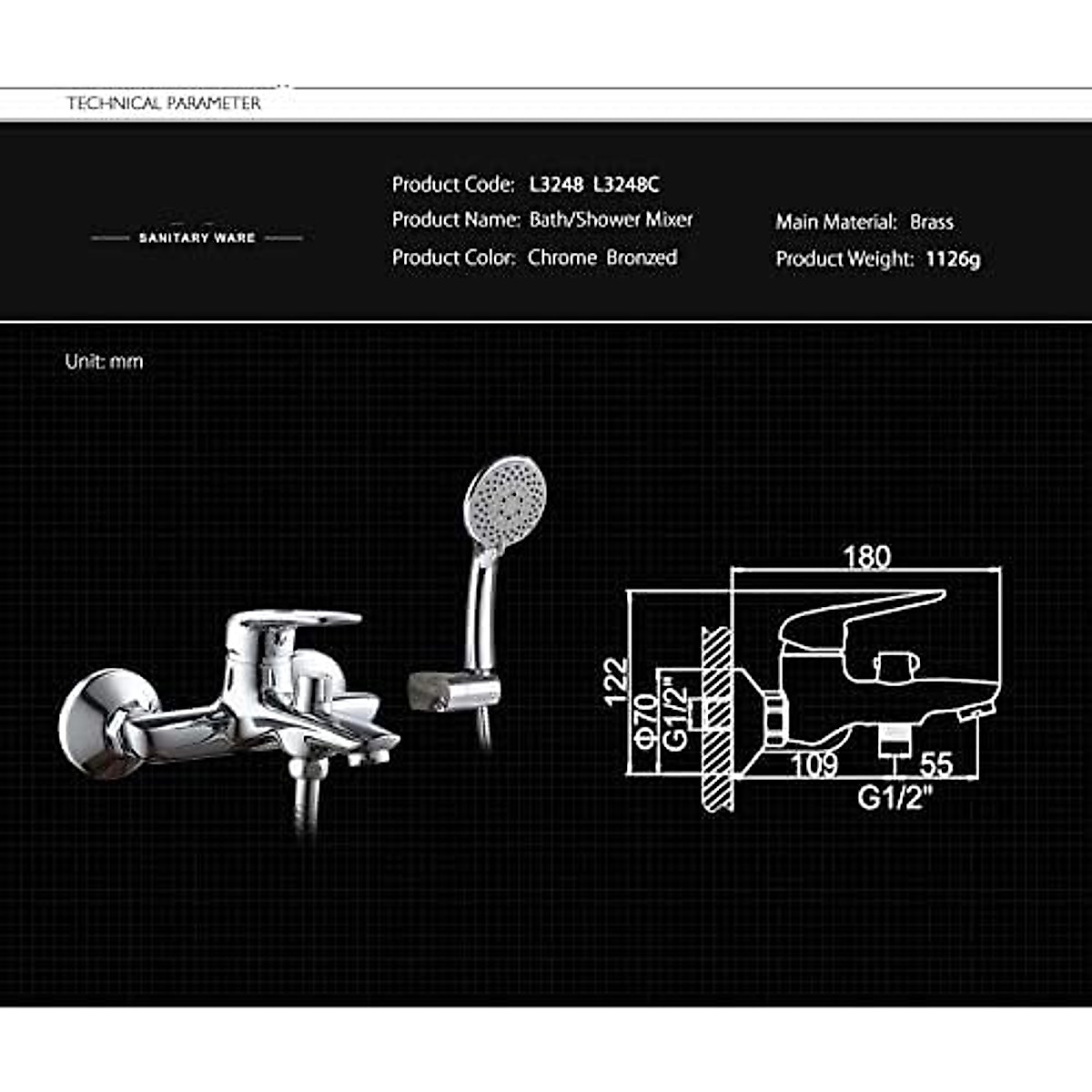Kitchen Taps Shower Faucet Wall Mounted Antique Brass Polished Bathtub Faucet With Hand Shower Bathroom Bath Shower Faucets