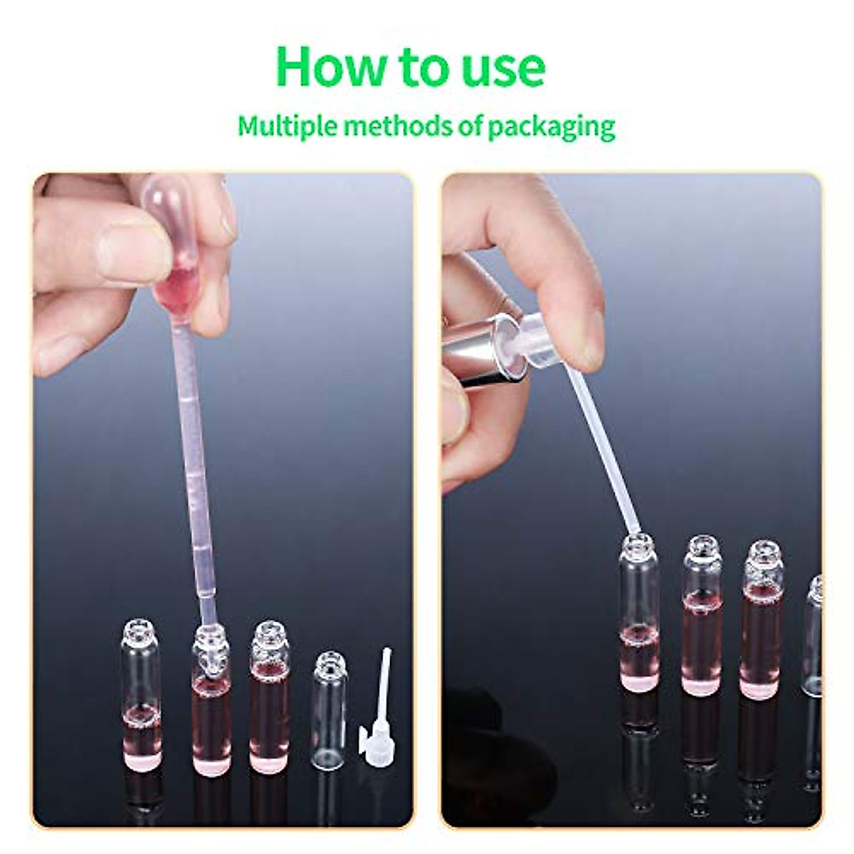 120Pcs 1Ml Mini Cute Empty Glass Perfume Essential Oils Sample Vials with White Plastic Rod Caps Glass Vials Sample Dropper Bottle for Essential Oils Aromatherapy (120Pcs 1Ml White Plastic Rod)