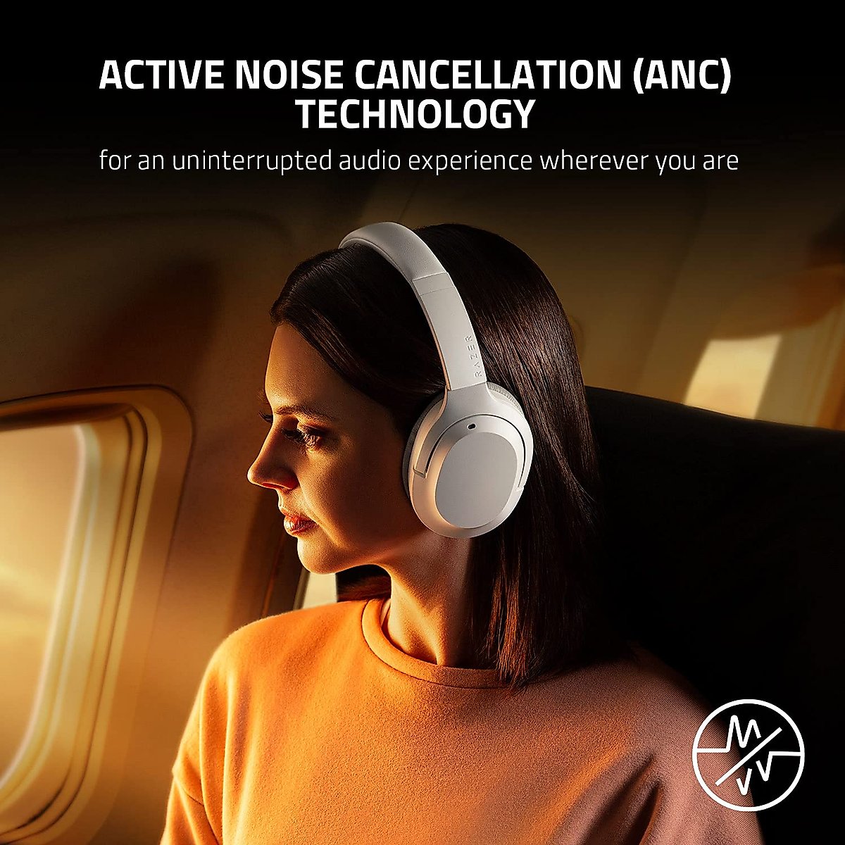 Razer Opus X Wireless Low Latency Headset: Active Noise Cancellation (ANC) - Bluetooth 5.0-60ms Low Latency - Customed-Tuned 40mm Drivers - Built-in Microphones - Mercury (Renewed)