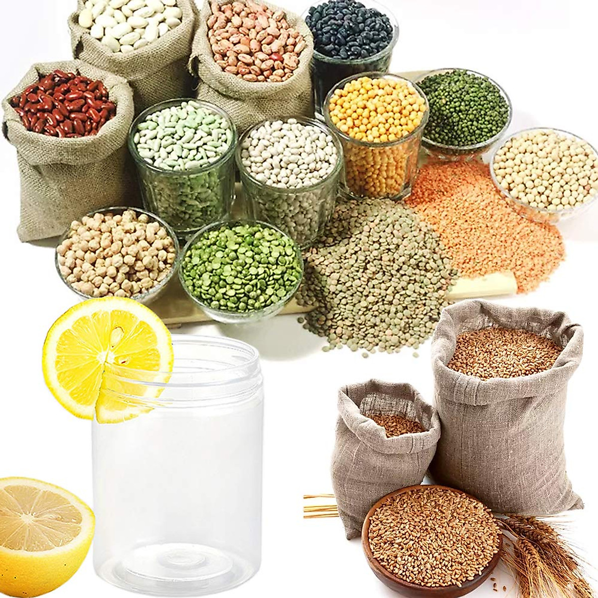 20 Pack 4oz Round Plastic Jars with Lids Empty Clear Slime Containers,Wide-Mouth Refillable Storage Containers for Cosmetics,Lotion,Food Storage