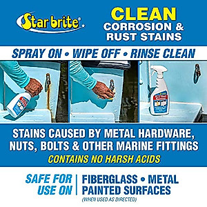 STAR BRITE Rust Stain Remover Spray - Instantly Dissolve Corrosion Stains on Fiberglass, Vinyl, Fabric, Metal & Painted Surfaces - Also Removes Sprinkler Stains - 1 Gallon (089200)