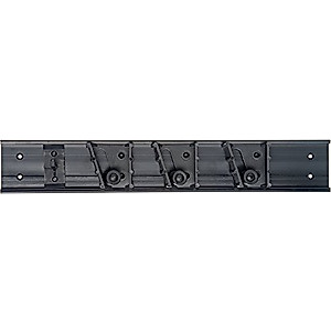 Carlisle FoodService Products CFS 4073100 Roll 'N Grip Mop, Broom and Tool Holder/Storage System, 3 Positions + 1 Hook (Case of 12)