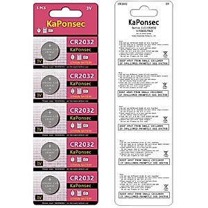 KaPonsec 100Packs CR2032 3V Lithium Batteries