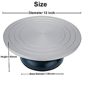 HighFree Large 12 inch Sculpting Wheel, Heavy Duty Banding Wheel All Metal Construction Turntable with Ball Bearings