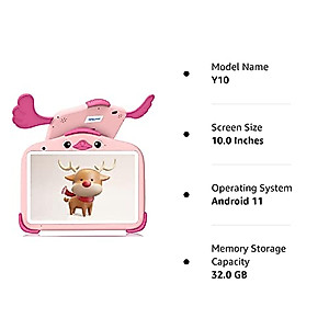 Kids Tablet 10 inch Tablet for Kids with Case Included, Android Toddler Tablet for Toddlers with WiFi 2.0MP+5.0MP Dual Camera IPS Screen Parental Control YouTube Netflix, 2GB 32GB Kids Learning Tablet