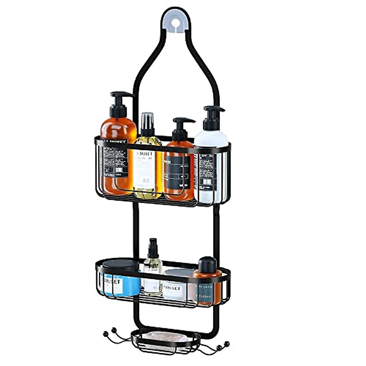 Kadolina Bathroom Hanging Shower Organizer, 4 Tier Corner Shower Caddy Tension Pole