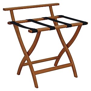 Offex OF-LR4-MOBLK WallSaver Luggage Rack, Medium Oak Finish
