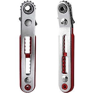Bestgle 2pcs Mini Ratchet Wrench Set, 1/4" Drive Socket High Torque Offset Reversible Small Ratcheting Offset Screwdriver Tool - Flat Head & Elbow Head