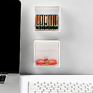 VALINK Holder Dispenser for Cotton Ball, Wall-mounted Flip-top Organizer Multifunctional No Drilling Cotton Buds & Make Up Pad Dispenser for Home & Office (1PC/3PCs)