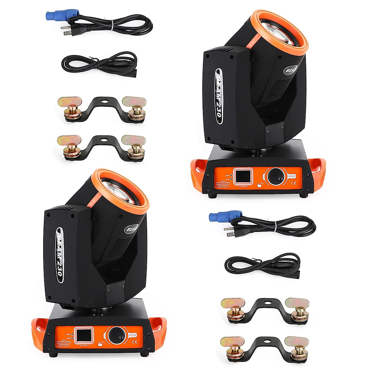 Frezon 2PCS 7R 230W Stage Lights Moving Head Light, RGBW DJ Lighting, 8 Prism Strobe DMX 16Ch for Wedding DJ Party Stage Lighting