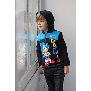 SEGA Sonic The Hedgehog Little Boys Fleece Half Zip Hoodie Black 7