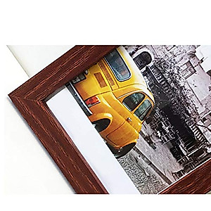 JAY D.L 5x7 Picture Frame Photo Display for Tabletop Display Wall Mount Made of Solid Wood High Definition Glass Photo Frame Rustic Certificate Document Frame, Red