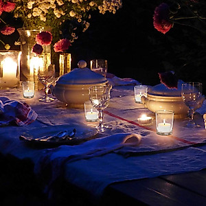 DARJEN Votive Candle Holders Set of 12 - Glass Votives Holder - Clear Floating Tealight Candle Holder Bulk for Table Centerpieces & Wedding Decor