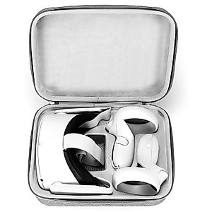 N-Brand Hard Carrying Case for Oculus Quest 2 All-in-One Virtual Reality Headset and Accessories, Protective Storage Travel Bag - Gray(Gray Lining)