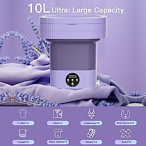 Portable Washing Machine,13L Folding Mini Washer with 3 Modes Deep Cleaning of underwear,baby clothes,Foldable Washing Machine for Apartments,Dorm,Camping,RV,Travel Laundry