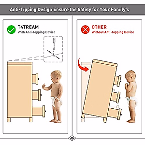 T4TREAM 6 Drawer Dresser for Bedroom, Mid-Centry Modern Dresser Wide 6 Chest of Drawers,Wood Storage Organizer Dresser,Nursery Dresser,for Living Room, Hallway, Bedroom, Kids Bedroom, Solid White
