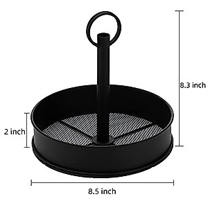 AVLA 2 Pack Steel Condiment Caddy, Rust-Resistant Seasoning Sauce Holder, Metal Storage Rack Basket with Display Handle, Table Caddies Collection for Restaurants & Homes, Picnics, Outdoor Grills