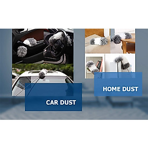 BOOMJOY Microfiber Feather Duster with Extendable Pole, 100" Telescoping Cobweb Duster for Cleaning, Bendable Head, Scratch-Resistant Cover, Washable Duster for Ceiling, Fan, Furniture