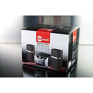 HDi Audio Modern Premium CD-526 Compact Micro Digital CD Player Stereo Home Music System with AM/FM Tuner Aux-in & Headphone Jack (Black/Silver)