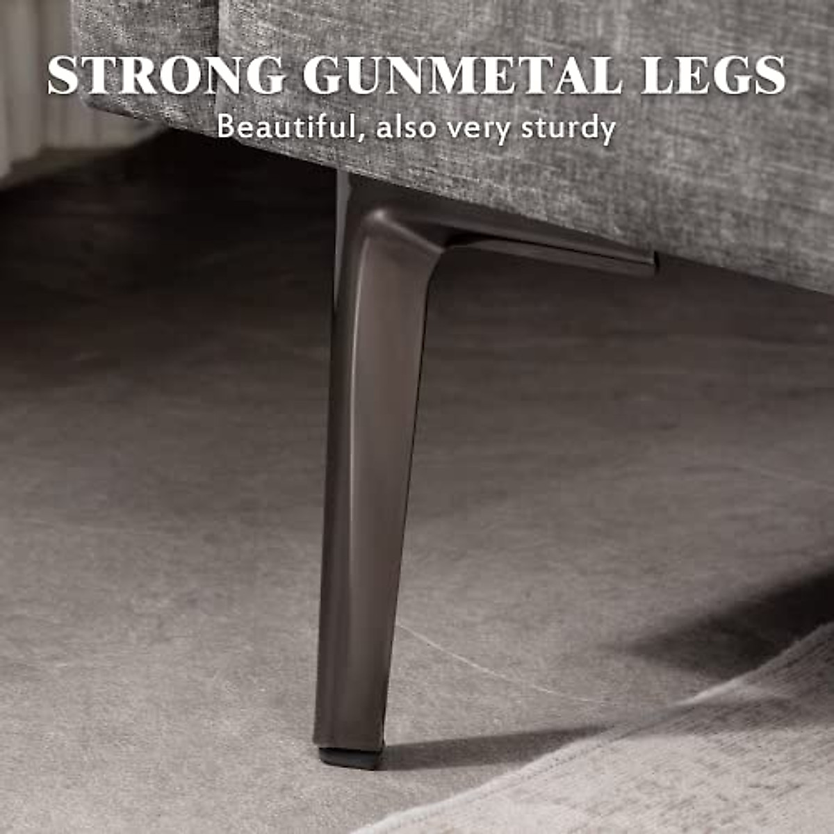 MELLCOM Modern U Shaped 6-seat Sectional Sofa Couch, Convertible Chenille Modular Sofa, Reversible Sleeper Couch with Chaise Lounge and Ottoman for Living Room, Grey