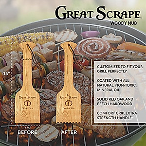 Great Scrape® - Woody® Nub (16") - The Ultimate BBQ Cleaning Tool® & Wood Grill Scraper