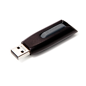 Verbatim 128GB USB 3.0 Store 'n' Go V3 Flash Drive - Cap-Less & PC / Mac Compatible - Gray