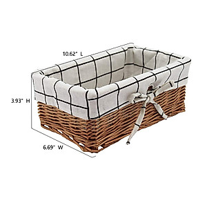 Wicker Storage Basket, Rectangular Storage Basket，Natural and Decorative, Arts and Crafts. (Natural)