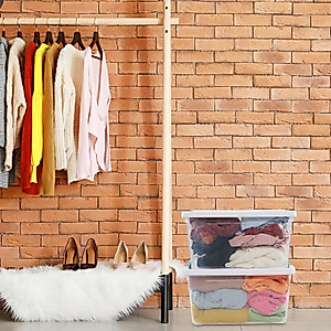 Utiao 6 Pack 35 Quart Clear Container Box, Large Storage Bins with Lids