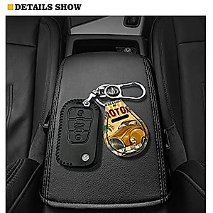 GIFTPUZZ Funny Skeleton Print Keychain Coin Holder Keychain with Metal Ring Lightweight Smart Key Chain Tag Black