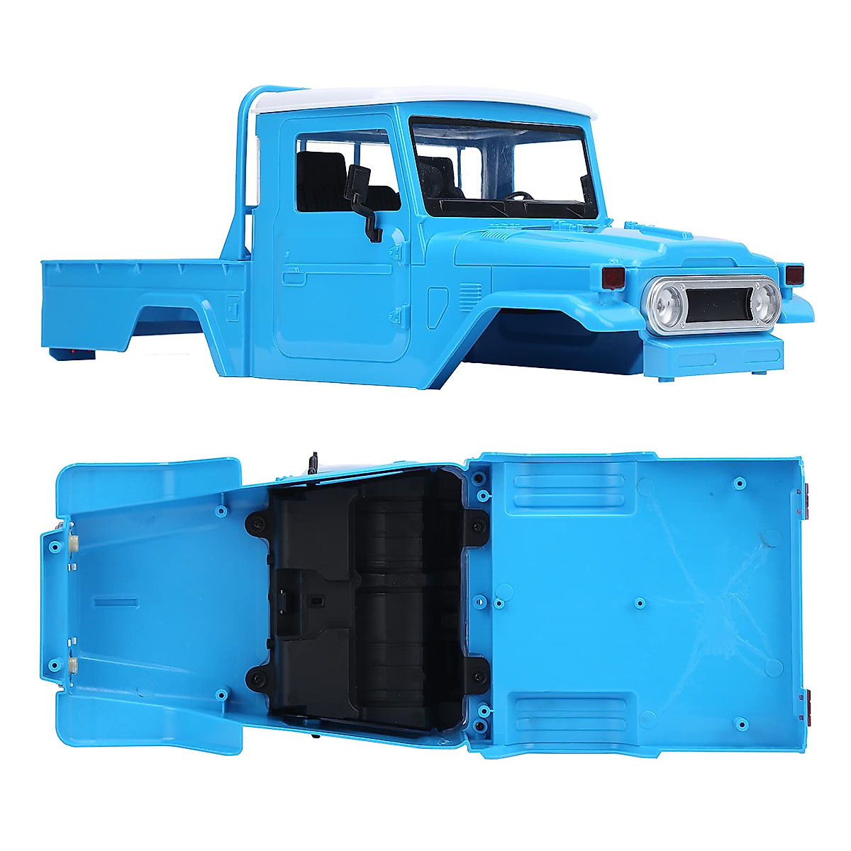 Dilwe RC Car Body Shell, Fernbedienung Pickup Karosserie DIY Modifikation Komponenten for MN45 1:12 RC Crawler, RC Car Body RC Accessories Spare Parts(Blue)