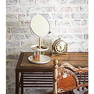 YAMAZAKI home Tosca Accessory Trays/Mirror, White
