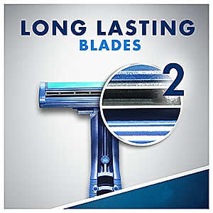 Gillette Sensor2 Plus Fixed Men's Disposable Razor, 10 Count (Pack of 3) Blue