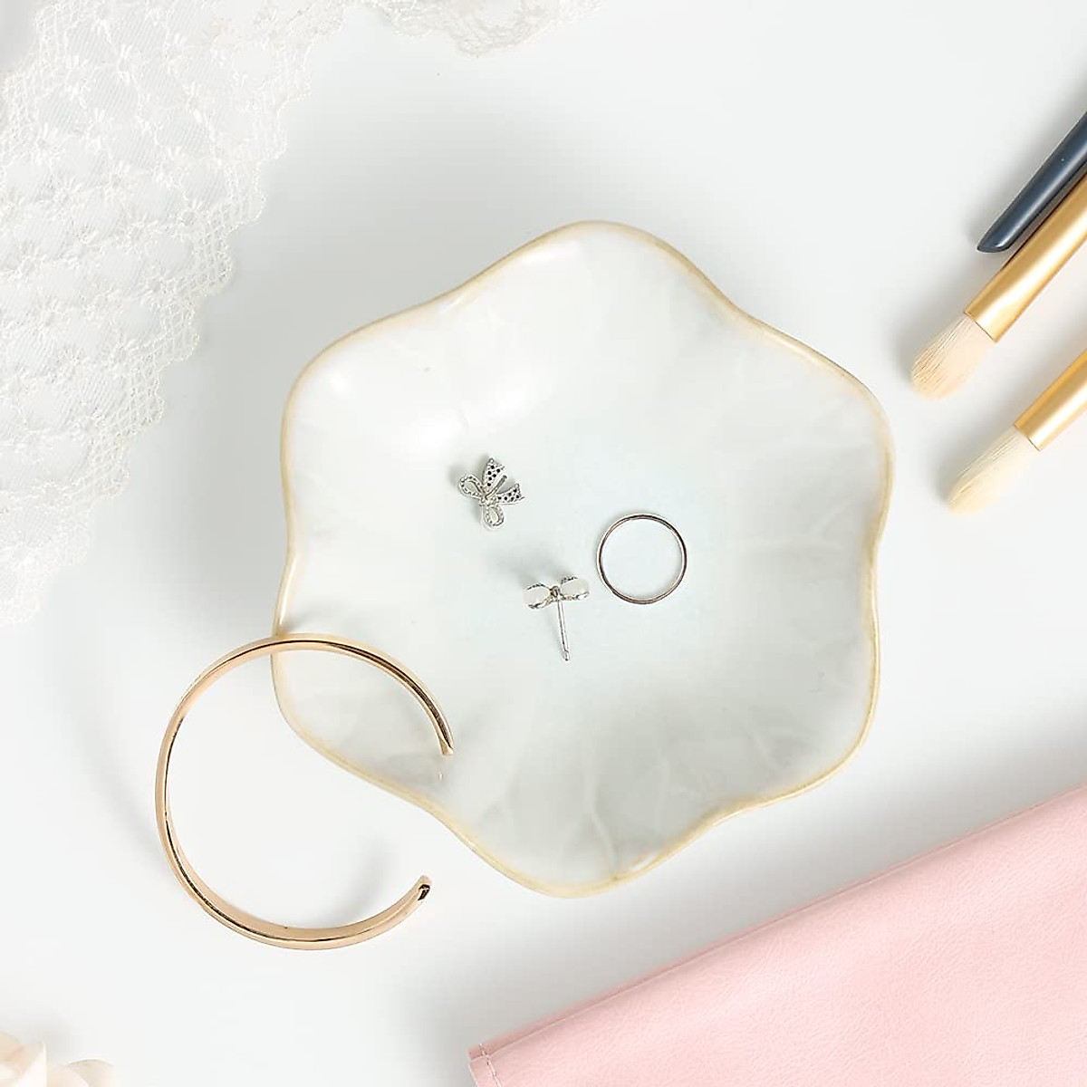 Ring Dish Tray, Jewelry Dish Holder, Key Bowl, Trinket Tray, Earring Holder, Decoration Plate for Women