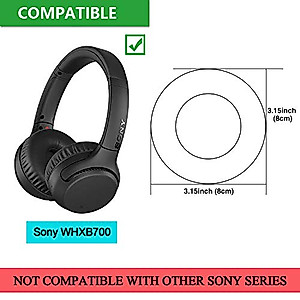 WHXB700 Earpads, JARMOR Replacement Memory Foam & Protein Leather Ear Cushion Pads Cover for Sony WH-XB700 Wireless Extra Bass Bluetooth On Ear Headphones ONLY (Black)