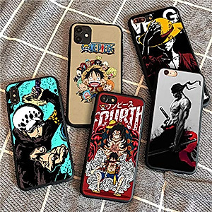 Staremeplz Compatible with Samsung Galaxy S10 Case Anime Design [with Luffy Figure Keychain], Soft Silicone TPU Animation Cool Phone Case for Samsung Galaxy S10