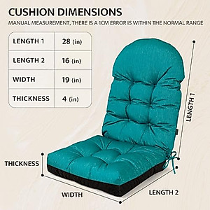 mudilun Outdoor Adirondack Chair Cushion High Weather Resistant Tufted Waterproof Lounge Cushion Anti-Slip Thickened High Back Patio Seat Pads Set of 2…