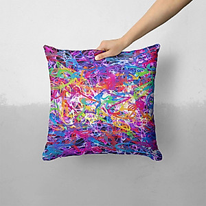 iiRov Neon Overlapping Squiggles - Custom Decorative Home Decor Indoor or Outdoor Throw Pillow Cover for Sofa, Bed or Couch Cushion (Pillow CASE Cover ONLY)