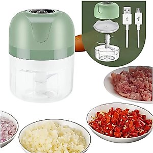 USB Rechargebale Electric Garlic Grinder - Mini Portable Wireless Food & Nut Chopper for all Nuts Electric, Small Chopper Blender Food Processor, Electric Onion Meat Nut Chopper Vegetable Cutter