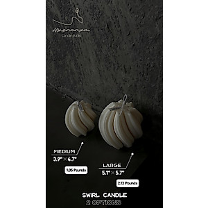 Hyznengu Swirl Candle - White Super Large Handmade Pillar Scented Twirl Soy Wax Candle，Elegant Aesthetic Candle for Women，Housewarming Present，Home Room Shelf Coffee Table Decor Idea Spiral Candle