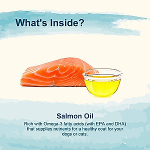 Premium Wild Alaskan Salmon Oil for Dogs & Cats - 32oz Skin & Coat Supplement with Essential Fatty Acids - Fish Oil, Salmon Oil for Puppies, Omega 3 Fish Oil for Dogs, Wild Fish Oil