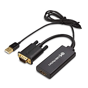 Cable Matters VGA to HDMI Adapter for Monitor and TV (VGA to HDMI Converter) with Audio Support