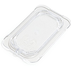 Carlisle FoodService Products Storplus 1/9 Size Universal Flat Food Pan Lid for Catering, Buffets, Restaurants, Polycarbonate, Clear