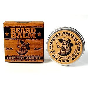 Honest Amish Beard Balm Leave-in Conditioner - Made with only Natural and Organic Ingredients - 2 Ounce Tin
