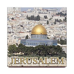 Jerusalem Dome of The Rock Square Fridge Magnet Israel Travel Souvenir