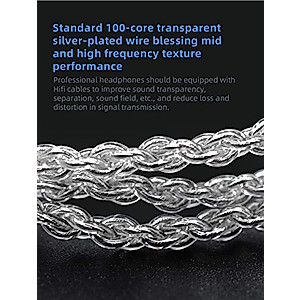 KZ ASF in-Ear Monitors, 5BA per Side HiFi Stereo Noise Isolating Sport IEM Wired Earphones/Earbuds/Headphones with Detachable Cable 2Pin 0.75mm (Without MIC, Silver&Blue)