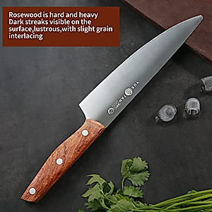 YUSOTAN Santoku Knife-Chef Knife,Multi-Designed Handles In Various Materials (Rosewood Chef Knife-7 inch)