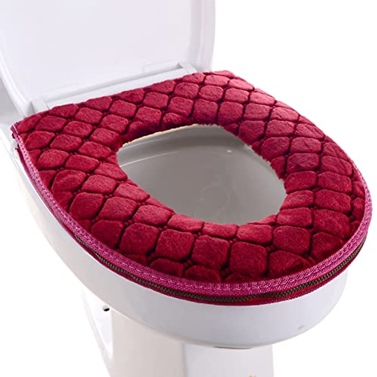 Toilet Seat Cover Pad Soft Toilet Seat Cushion Toilet Seat Warmer Washable Toilet Seat Cover Mat With Zipper Closure Toilet Seat Mat U Shaped Toilet Seat Covers For Bathroom Toilet Seat Cover Pad With