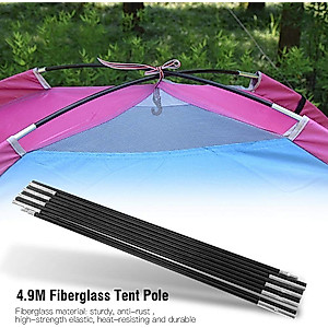 4.9M Tent Poles Replacement for Tarp, Multi Sections Foldable Adjustable Fiberglass Tarp Poles for Camping Backpacking,Lightweight Replacement Tent Poles